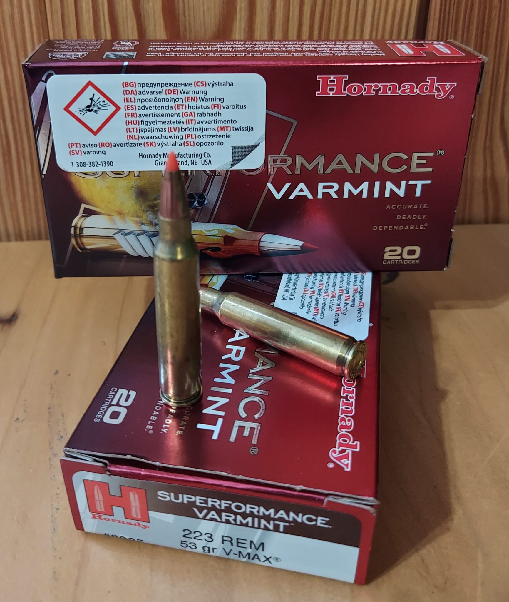 CARTUCCE HORNADY SUPERFORMANCE VARMINT CAL 223 REM 53 GR V-MAX